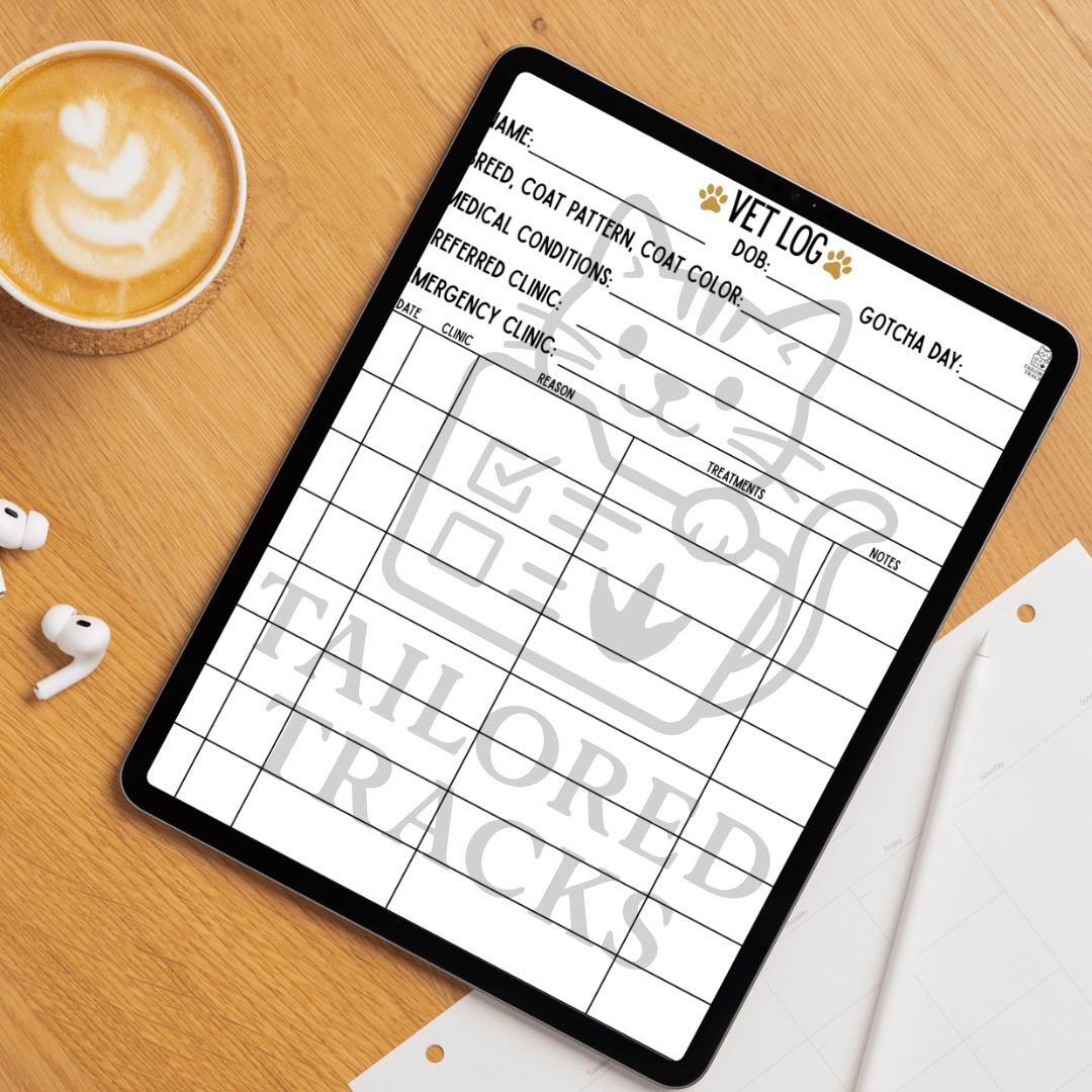 Printable Cat Vet Visit Tracking Log (PDF) - Etsy