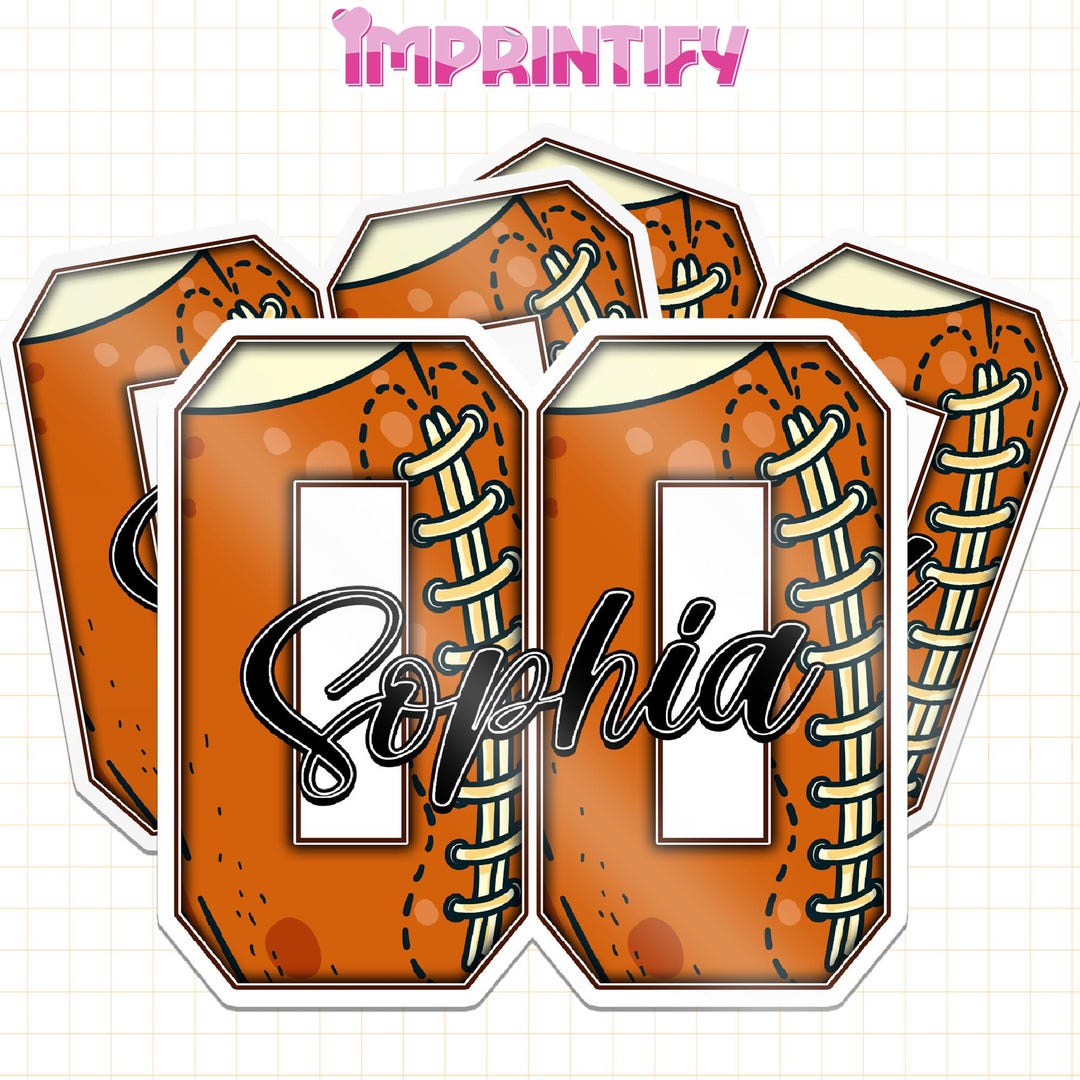 Custom Football Name Sticker Personalized Football Name Sticker With ...