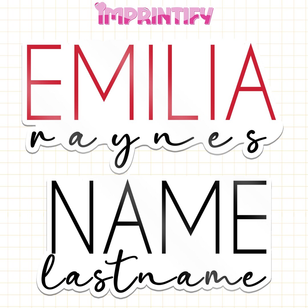Custom Last Name Sticker Personalized Girl Name Color Stickers Cute ...