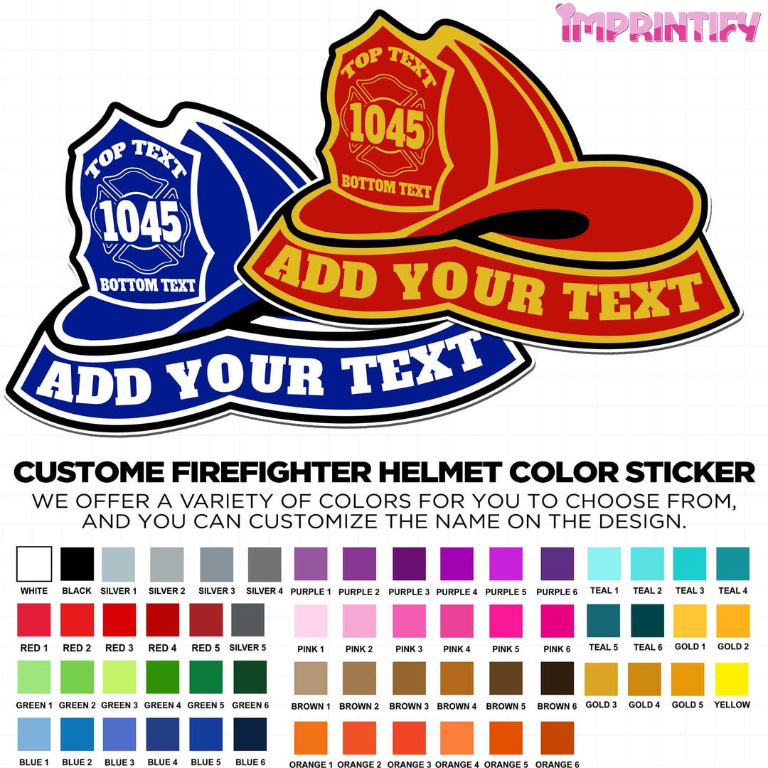 Personalized Fireman Fire Helmets Sticker Firefighter Thin Blue Line ...