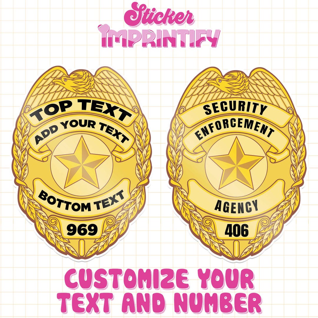 Personalized Police Badge Metal Sticker Police Officer Thin Blue Line ...