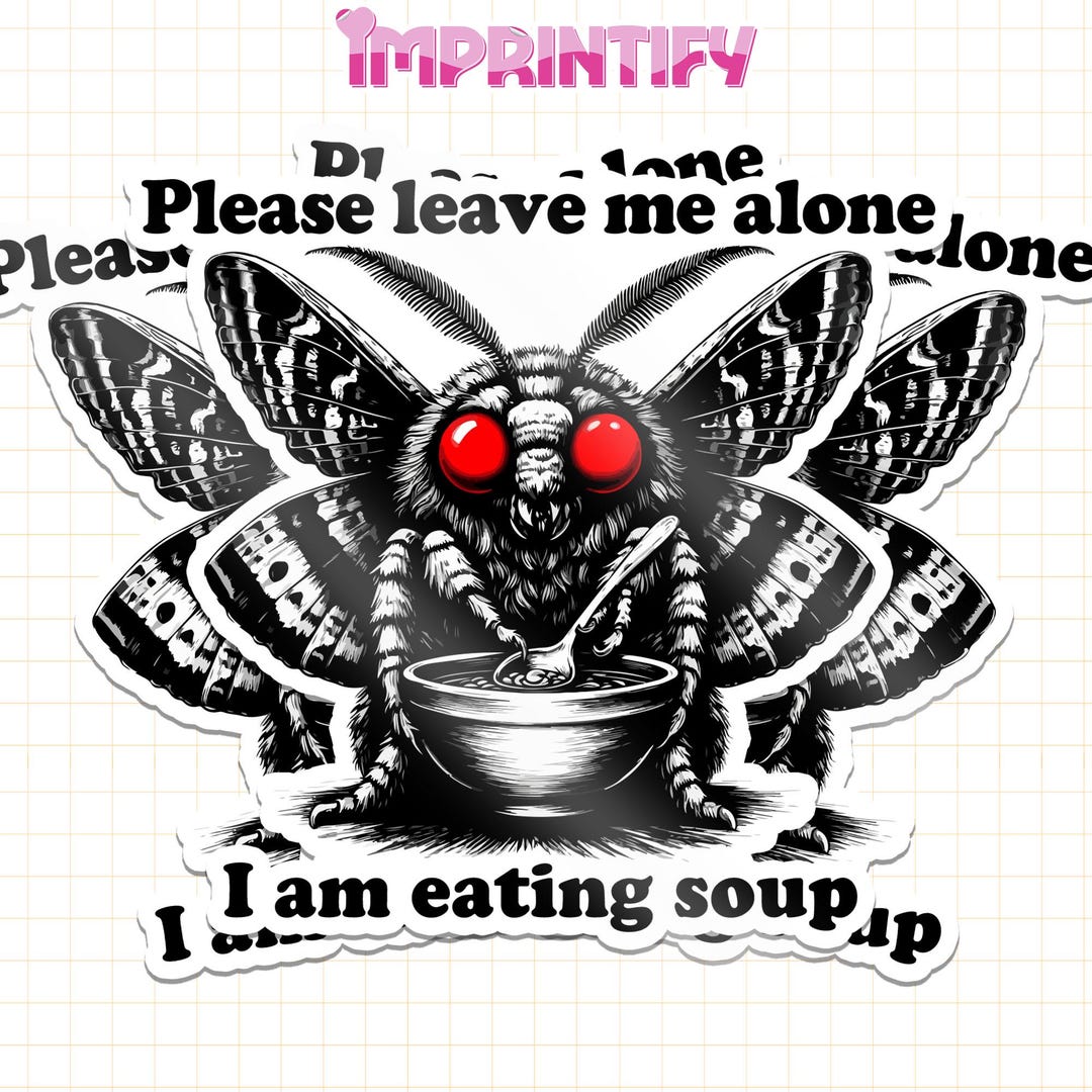 Mothman Eating Soup Sticker Fantasy Book Lover Meme Decal Waterproof ...
