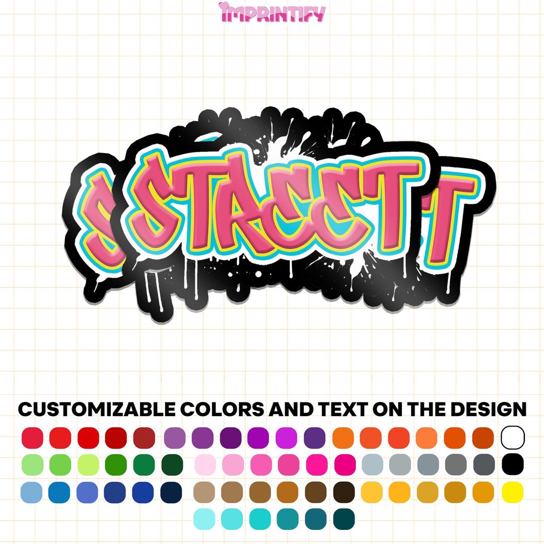 Custom Graffiti Name Sticker, Personalized Name Street Graffiti Text ...
