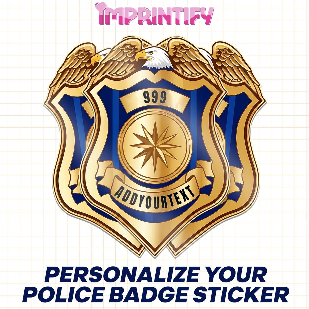 Personalized Police Badge Sticker Police Officer Sticker Custom Name ...