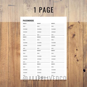 Password Log - Password Keeper -password Organizer -password Tracker ...