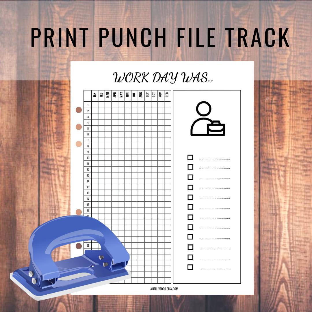 Work Day Was Tracker - Work Tracker - PRINTABLE Journal Page - Yearly ...
