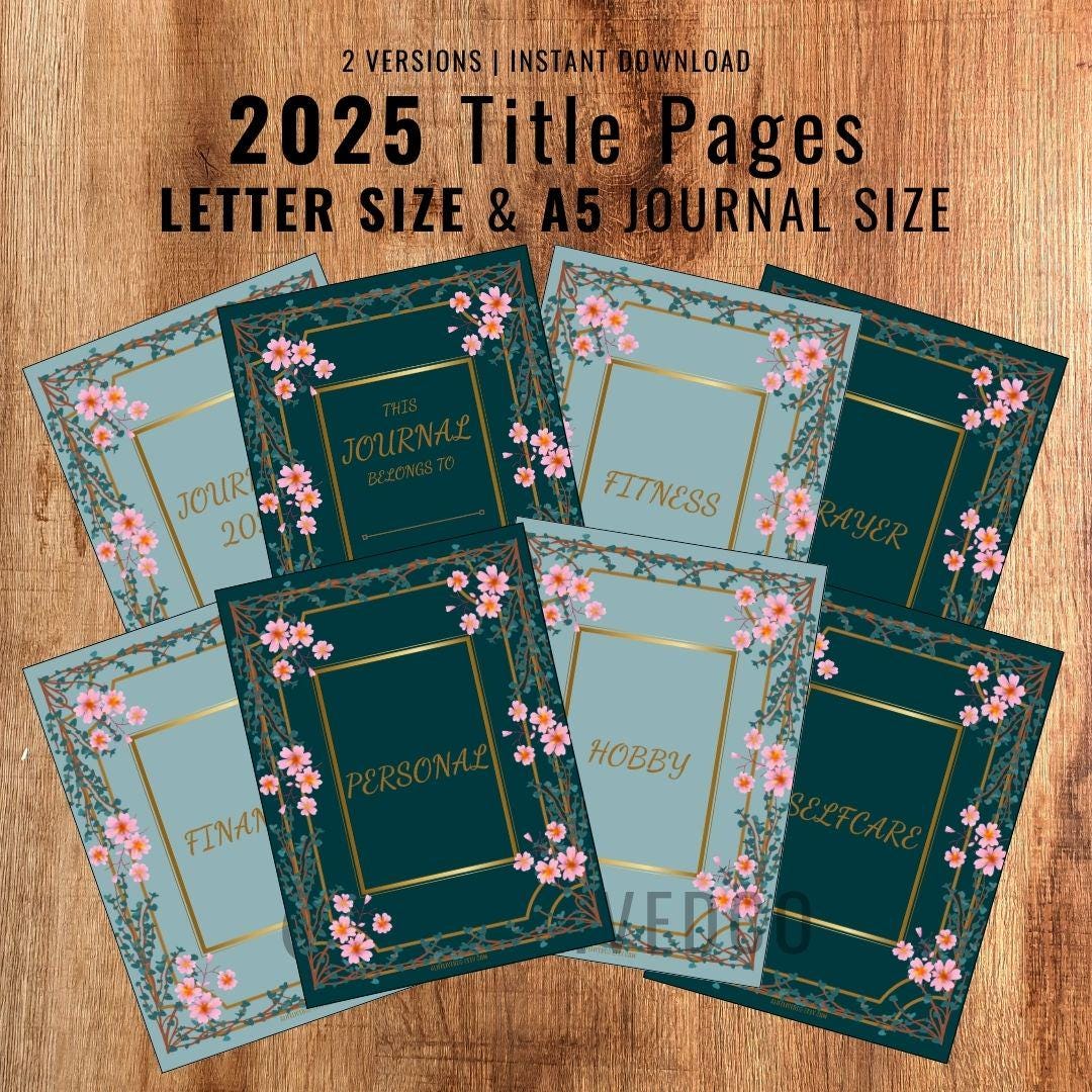 Title Pages - Journal Title Page - Journal Cover Page - PRINTABLE ...