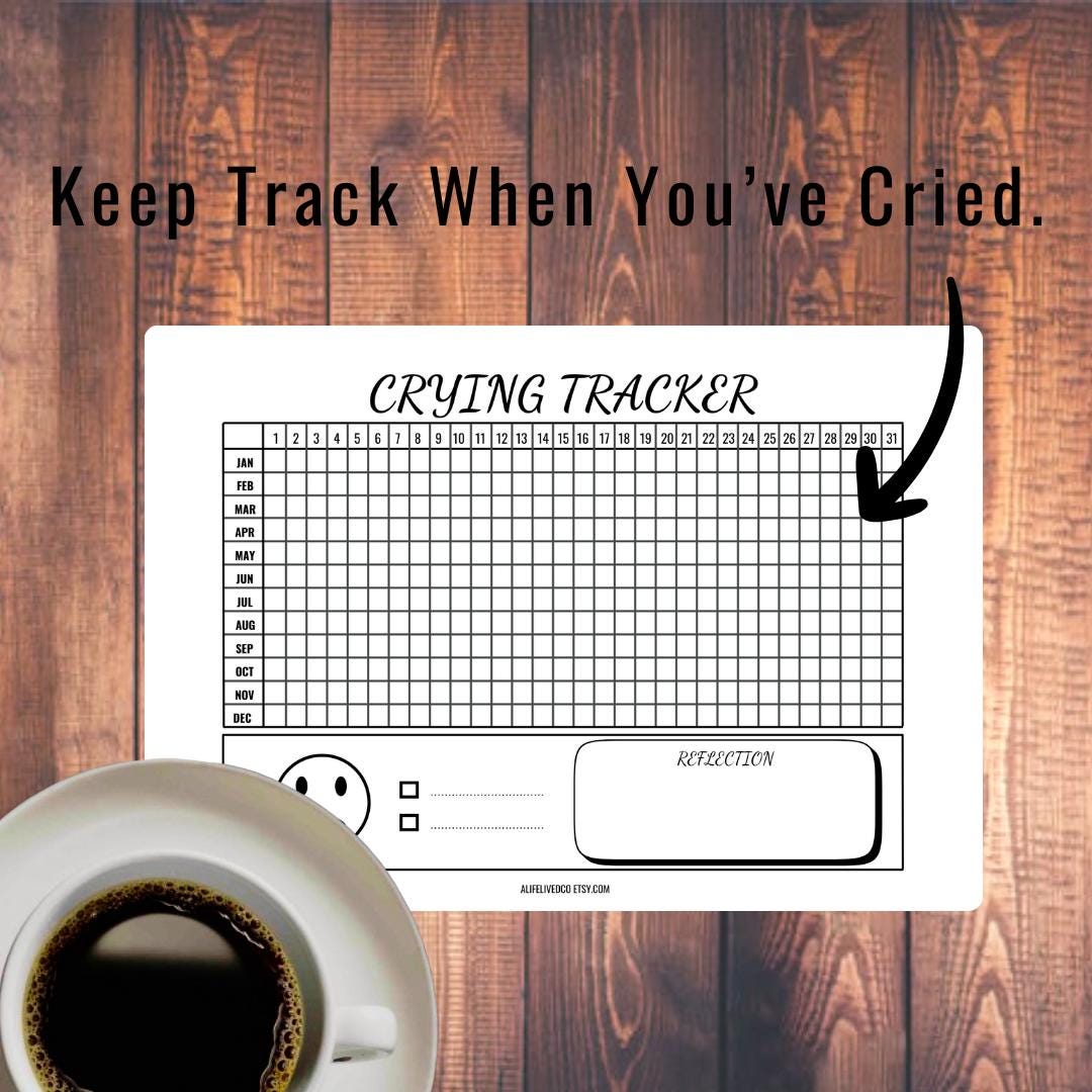 Crying Tracker - Crying Log Tracker - Mood Tracker - Sad Tracker ...