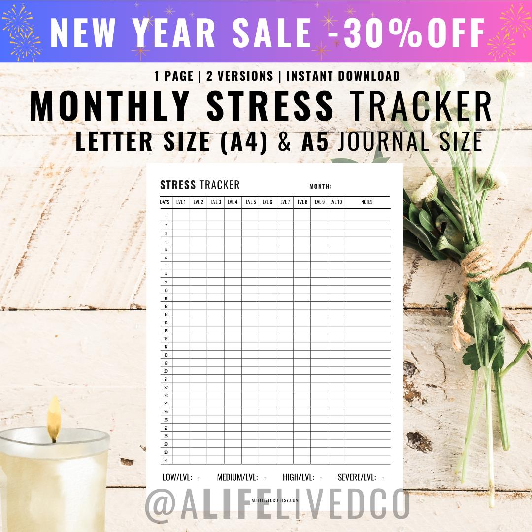 Stress Tracker Habit Tracker Planner Page Anxiety Journal PRINTABLE ...