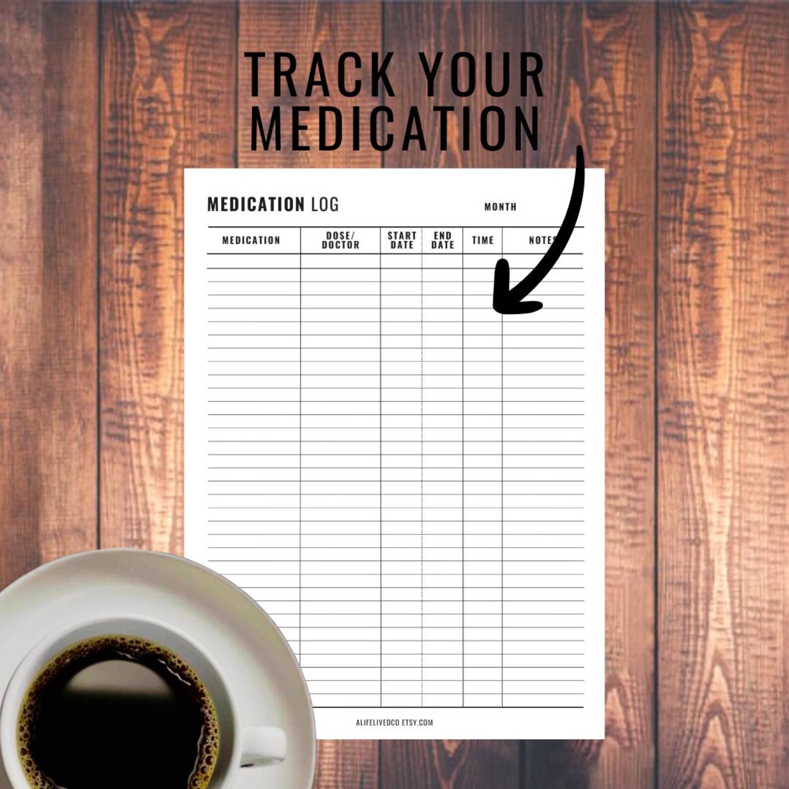 Medication Log - Medication Yearly Tracker - PRINTABLE Journal Page ...