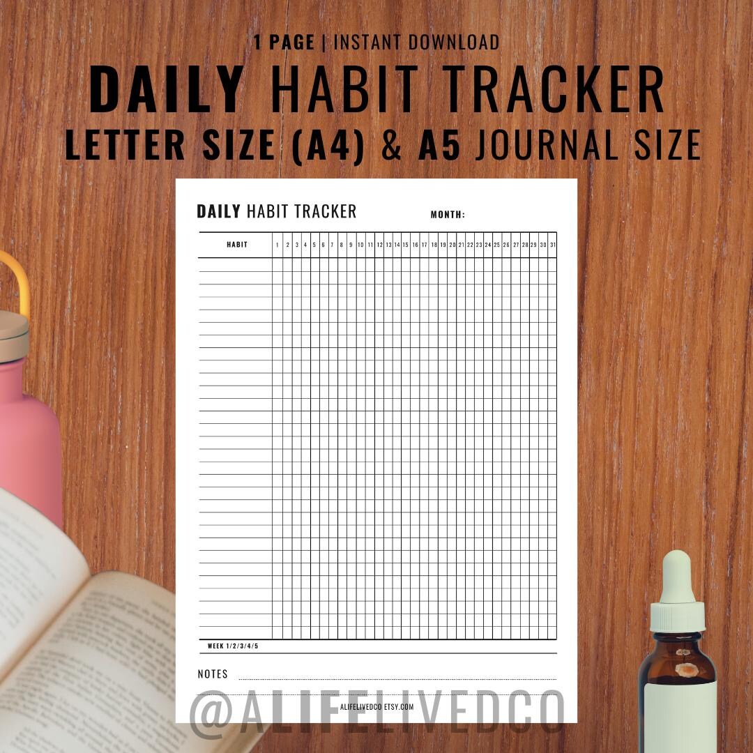 Minimalist PRINTABLE Journal Page - Planner Page - DAILY Tracker ...