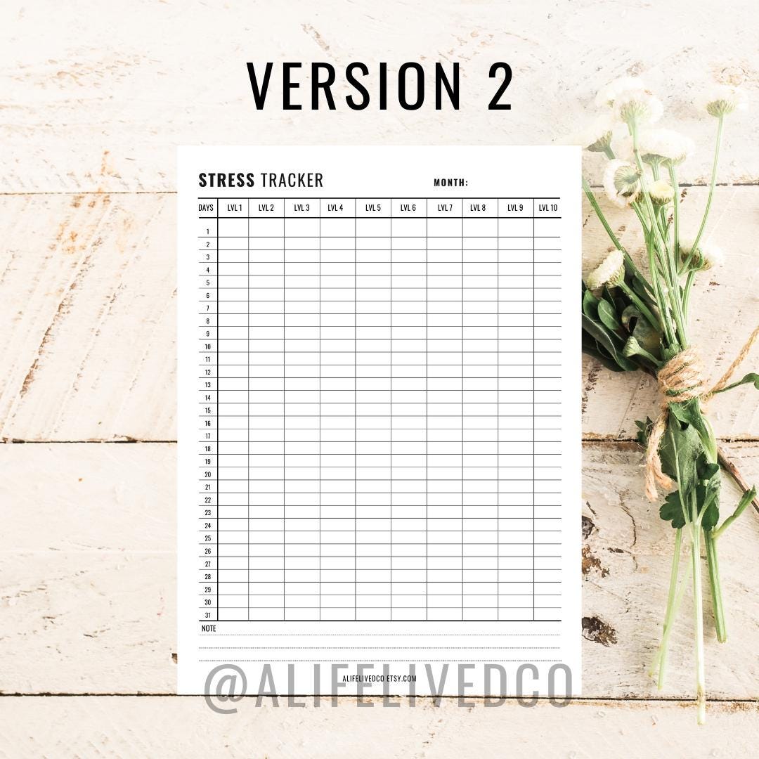 Stress Tracker Habit Tracker Planner Page Anxiety Journal PRINTABLE ...