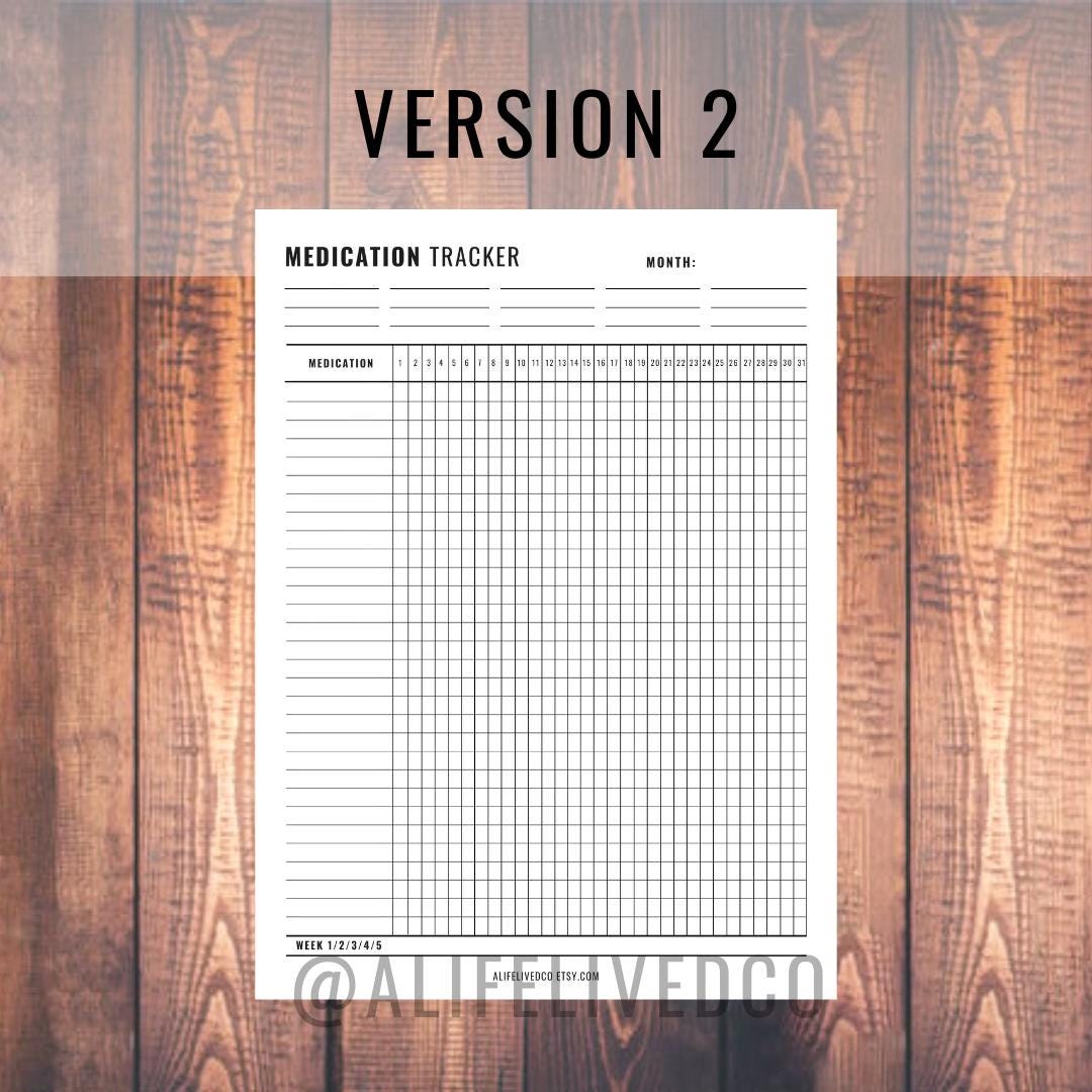 Medication Tracker - Medication Log - PRINTABLE Journal Page ...