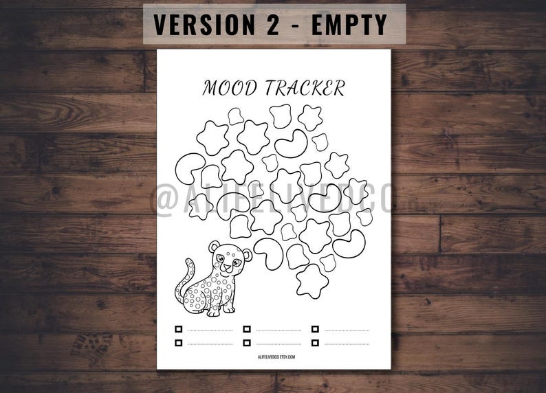 CHEETAH Mood Tracker - Codzienny tracker nastroju - Strona dziennika do ...