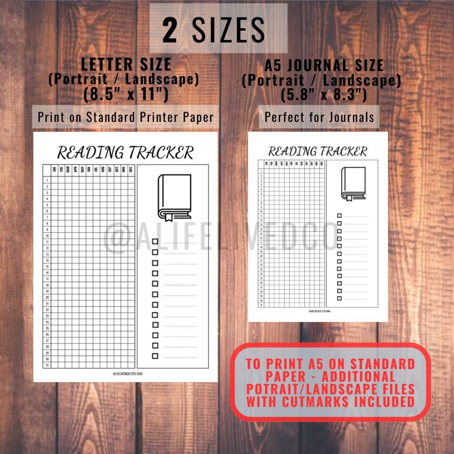 Reading Tracker - PRINTABLE Journal Page -daily Habit Tracker - Book ...