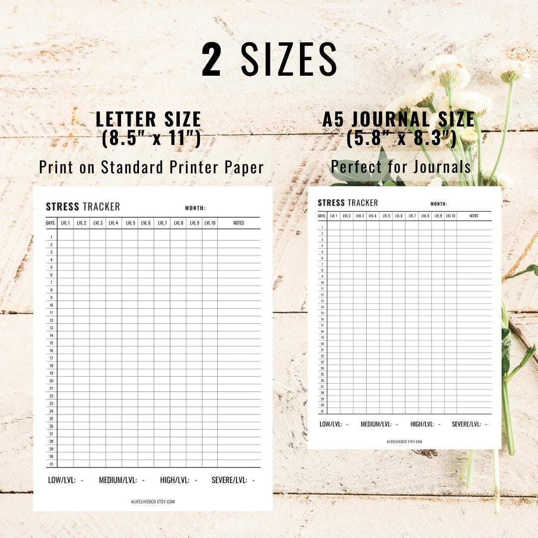 Stress Tracker Habit Tracker Planner Page Anxiety Journal PRINTABLE ...