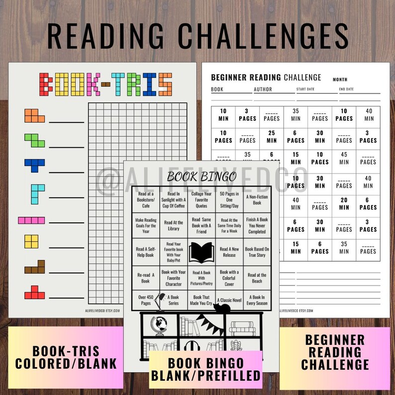 READING Journal Pages - Printable Bundle -2025 Bullet Journal-bujo ...