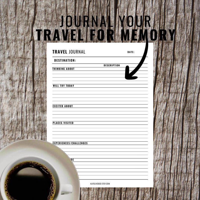 Travel Journal PRINTABLE Journal Page Travel Planning Trip Planner Plan ...