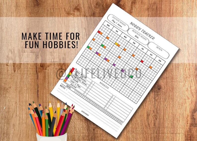 Hobby Tracker Printable - PRINTABLE Journal Page - Download Letter & A5 ...