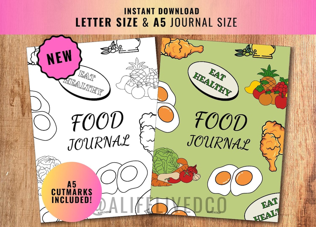 FOOD JOURNAL Page - TITLE Page - Digital Planner Pages - Printable ...