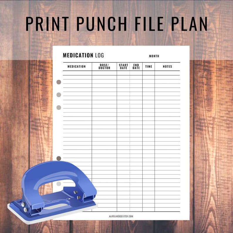 Medication Log - Medication Yearly Tracker - PRINTABLE Journal Page ...