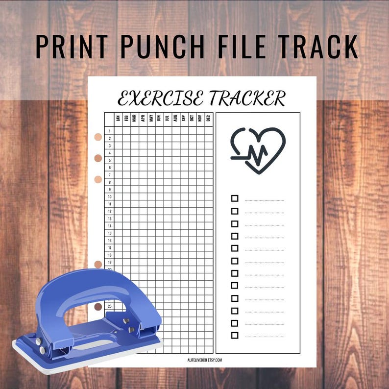 Exercise Tracker Monthly - PRINTABLE Journal Page - Workout Tracker ...