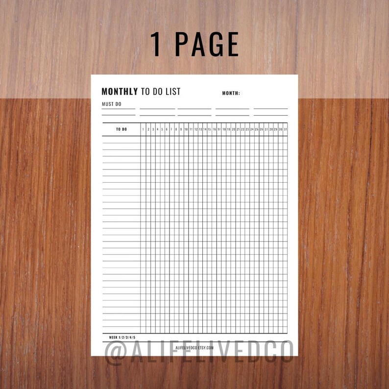 Monthly to Do List Printable-minimalist Monthly Planner-monthly ...