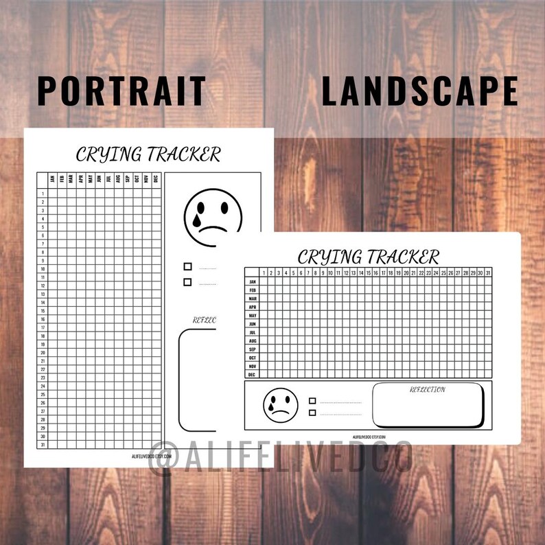 Crying Tracker - Crying Log Tracker - Mood Tracker - Sad Tracker ...