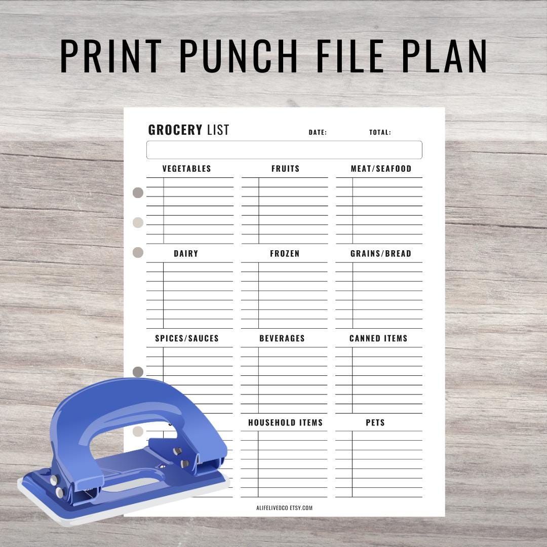 Grocery List - Kitchen Organization Template - Meal Planner Checklist ...