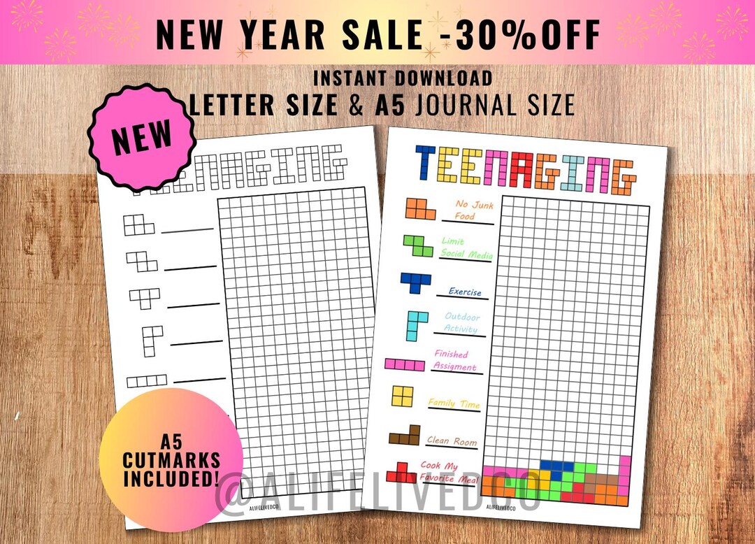 Teenaging Tracker - Teenage Task Tracker- Fun Habit Tracker - Planner ...