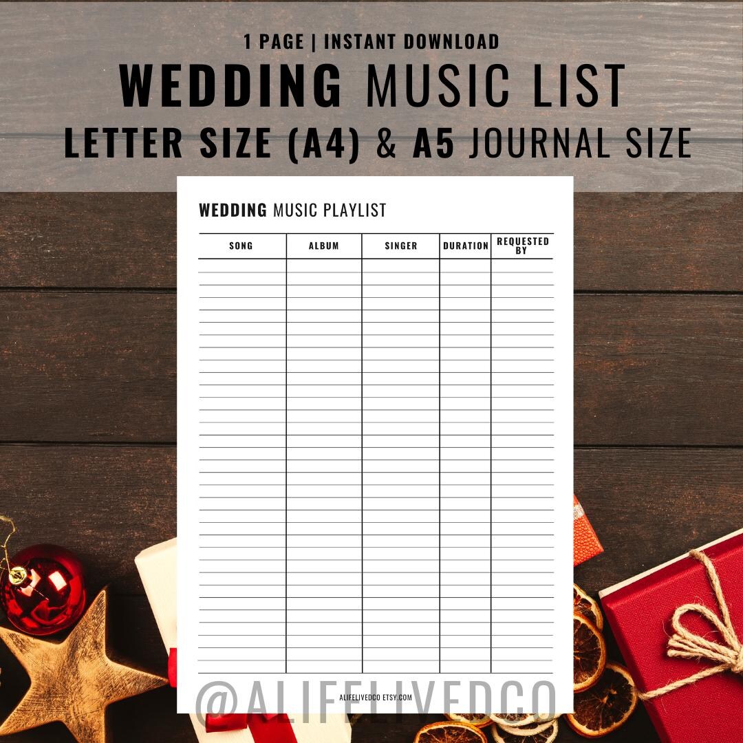 Wedding Song - Baby Shower Music List - Simple Music Playlist Printable ...