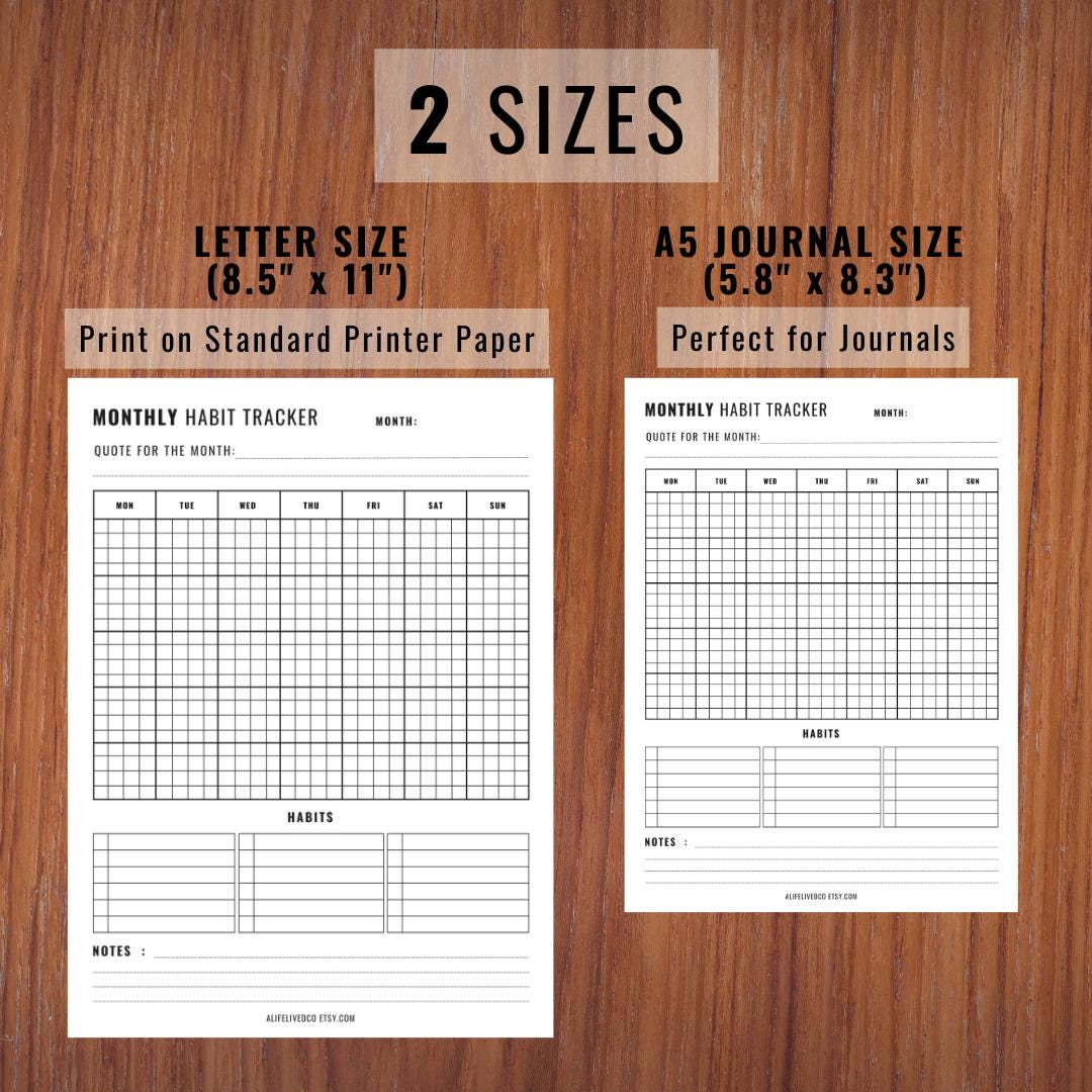 Minimalist PRINTABLE Journal Page - Planner Page - Monthly Tracker ...