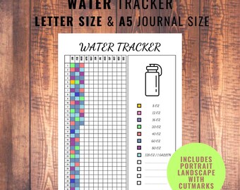 Water Tracker Monthly Printable Planner Journal Page Daily Tracker ...