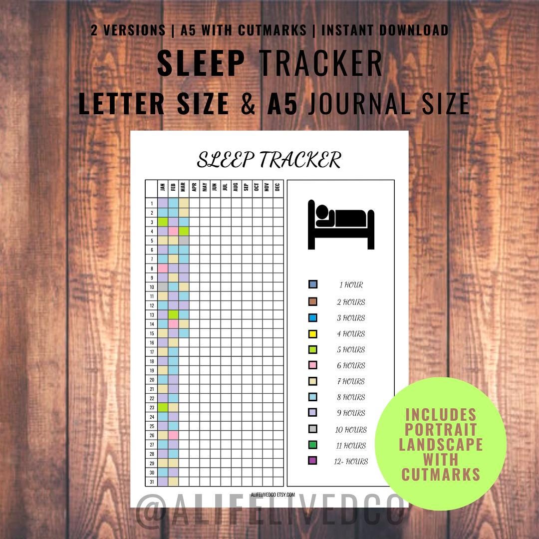 Sleep Tracker - PRINTABLE Journal Page - 24 Hour Sleep Log - Sleep ...