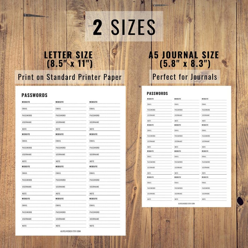 Password Log - Password Keeper -password Organizer -password Tracker ...
