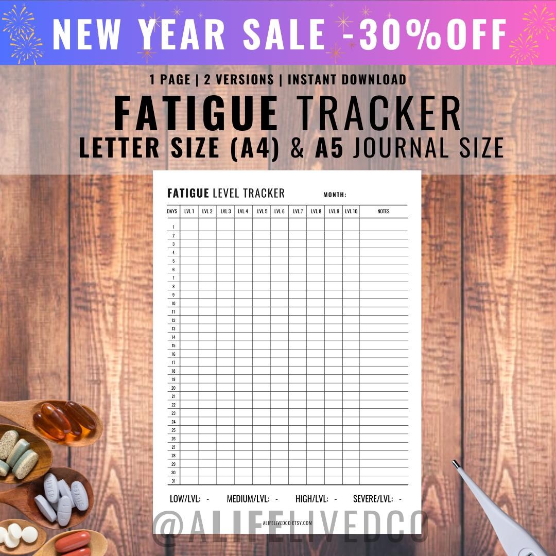 Fatigue Tracker Energy Tracker PRINTABLE Journal Page Planner Page ...