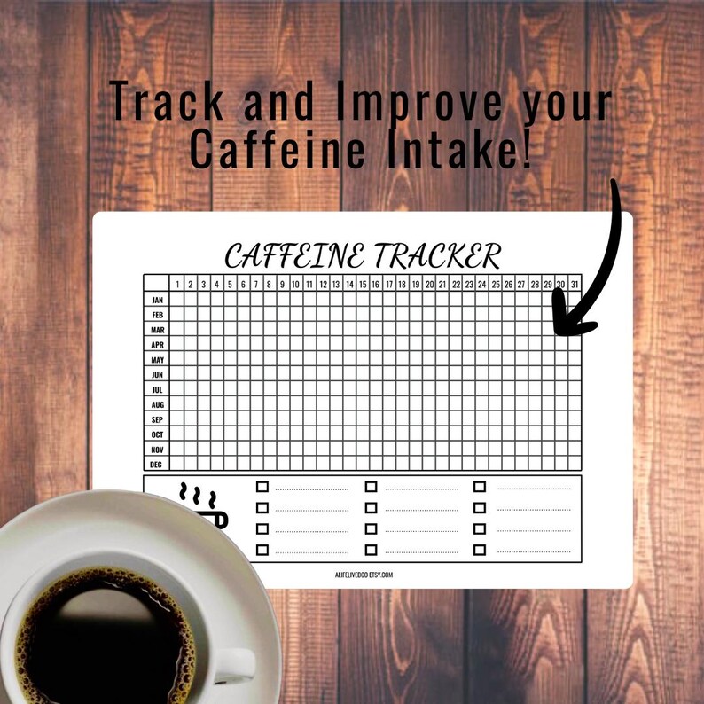 Caffeine Tracker -coffee Tracker -PRINTABLE Journal Page -health ...