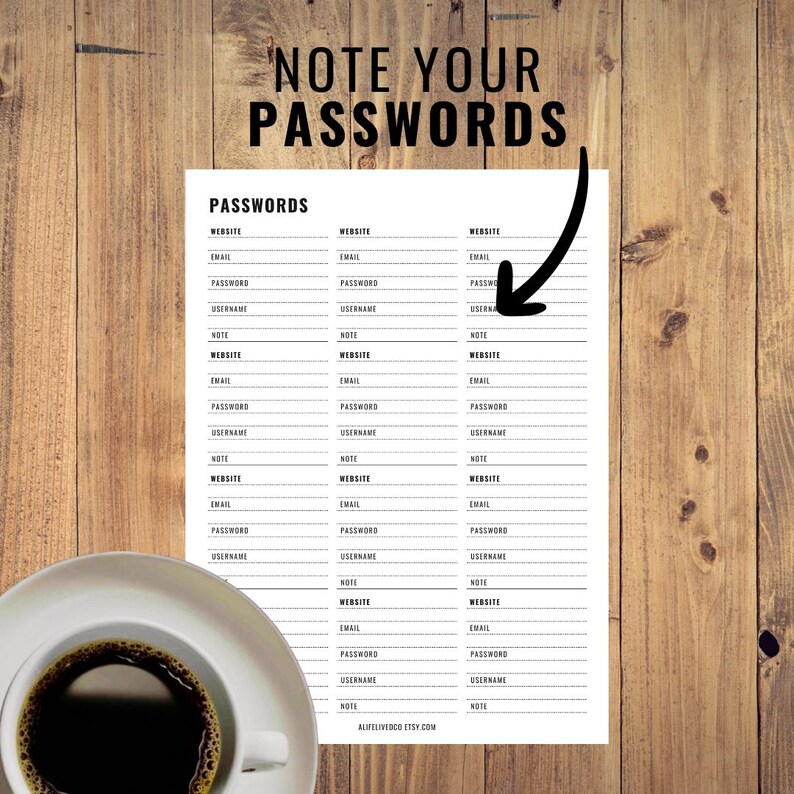 Password Log - Password Keeper -password Organizer -password Tracker ...