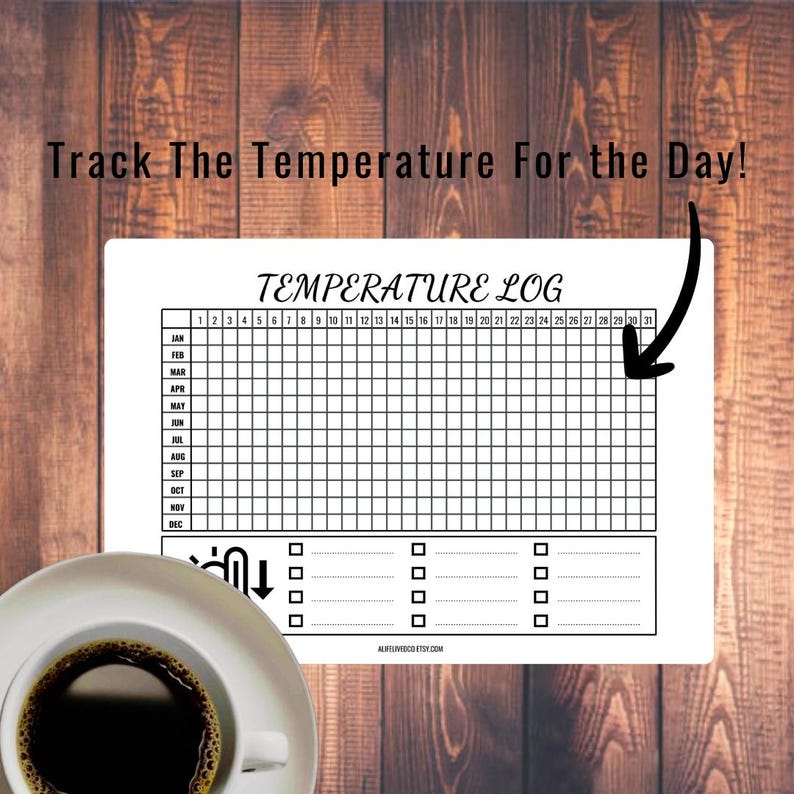 Temperature Log - Weather Tracker - Weather Log - Track Temperature ...