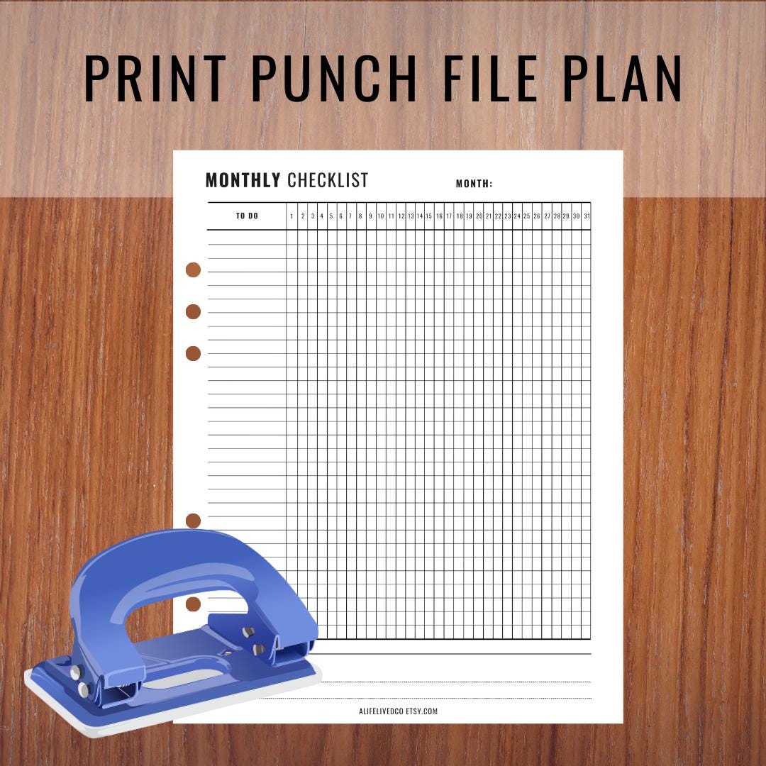 Monthly Checklist Printable-minimalist Monthly Checklist-task Planner ...