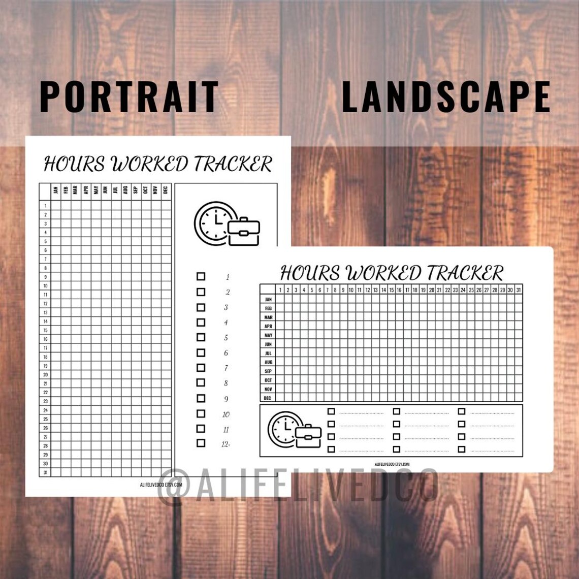 Work Hours Tracker - PRINTABLE Journal Page - Work Time Card - Work ...