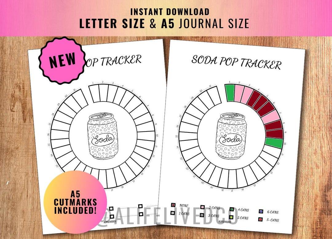 SODA POP Tracker - Health Tracker - Coke Tracker - PRINTABLE Journal ...