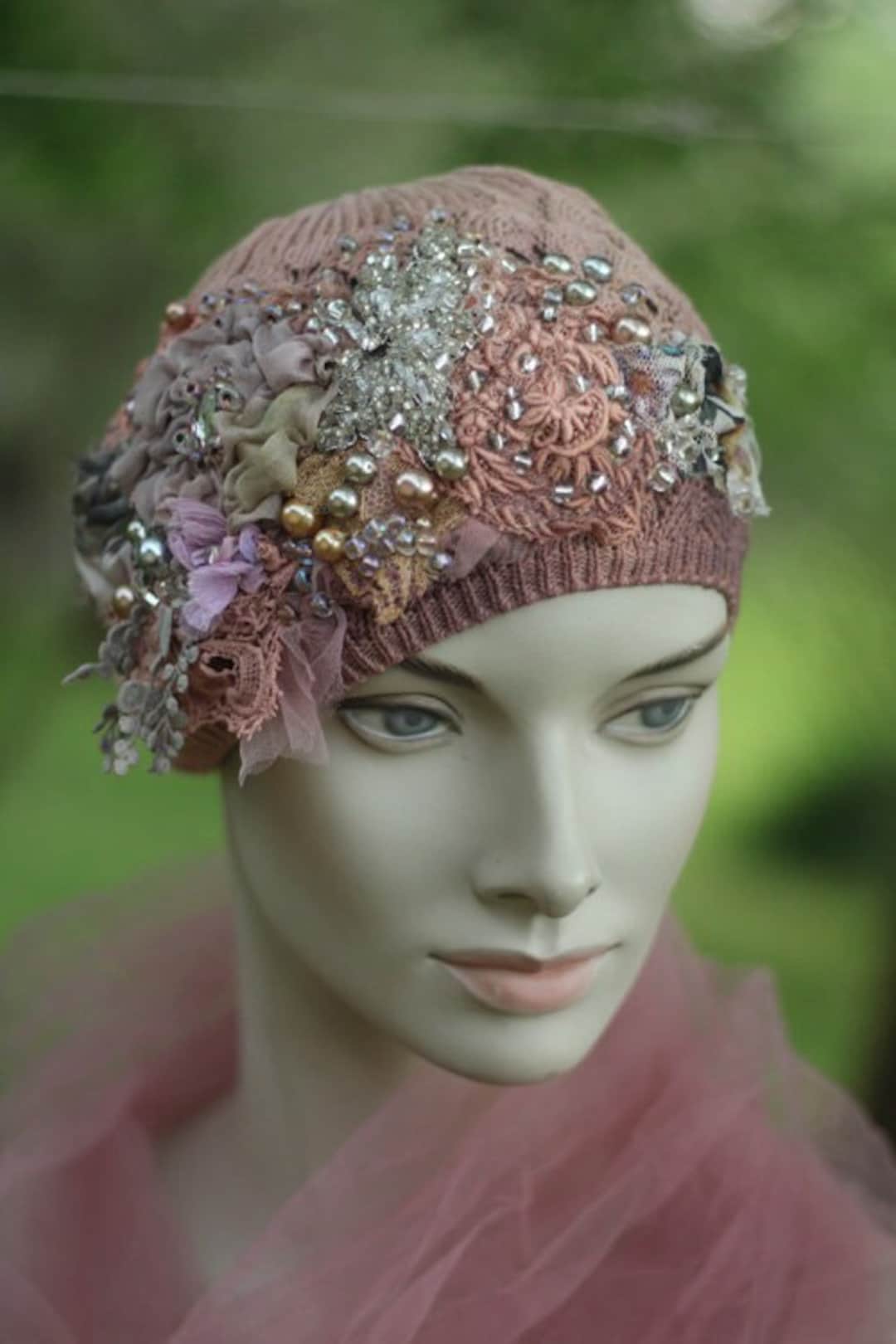 Artsy Boho 1920 Inspired Summer Cotton Knit Cap Hat fleurs Boheme Boho ...