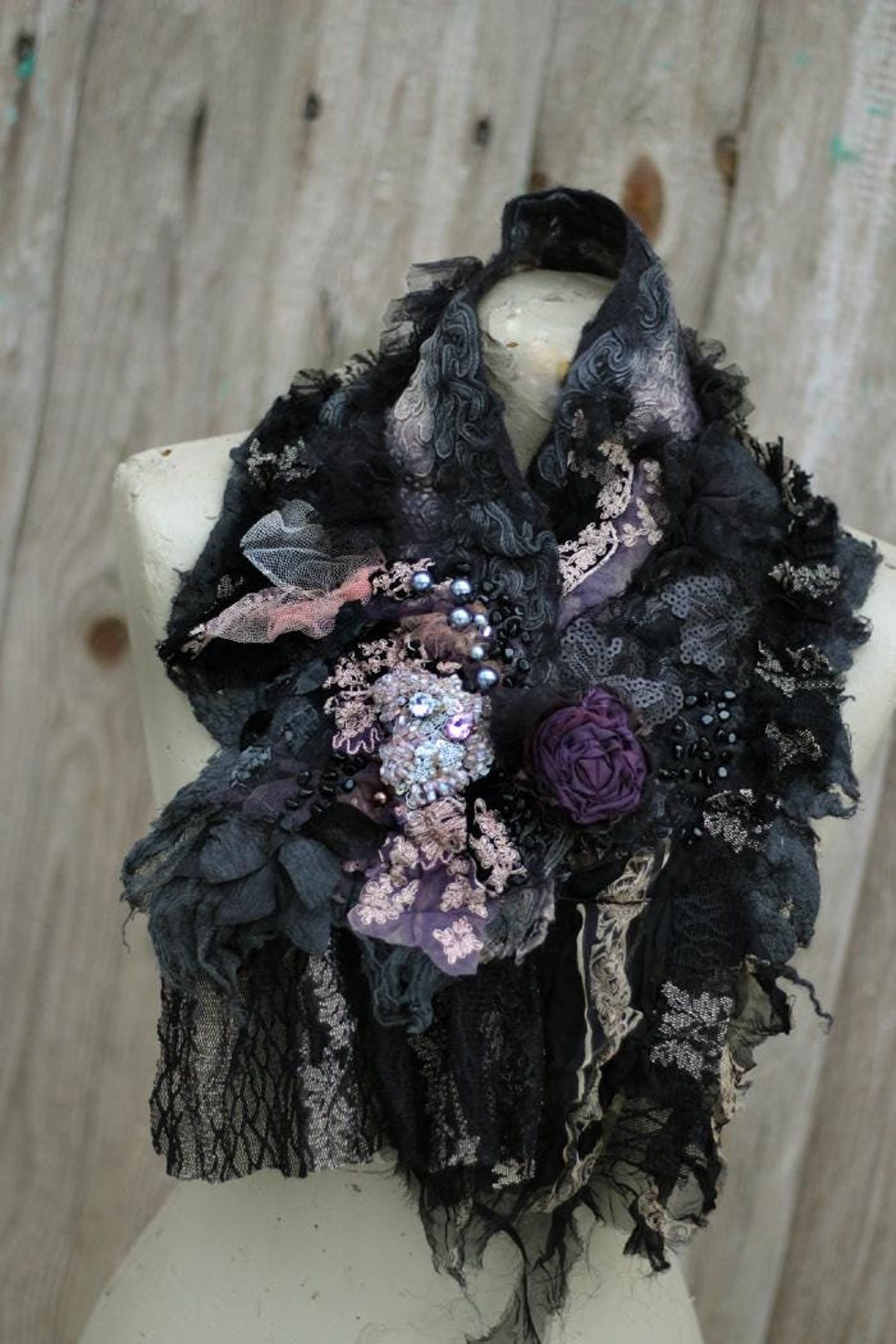 Ornate Artsy Collar Neck Wrap "mood Victorian" Boho Chic Neck Wrap ...