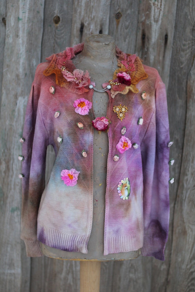 Artsy Boho Cardi painterly II Wool Blend Knit - Etsy