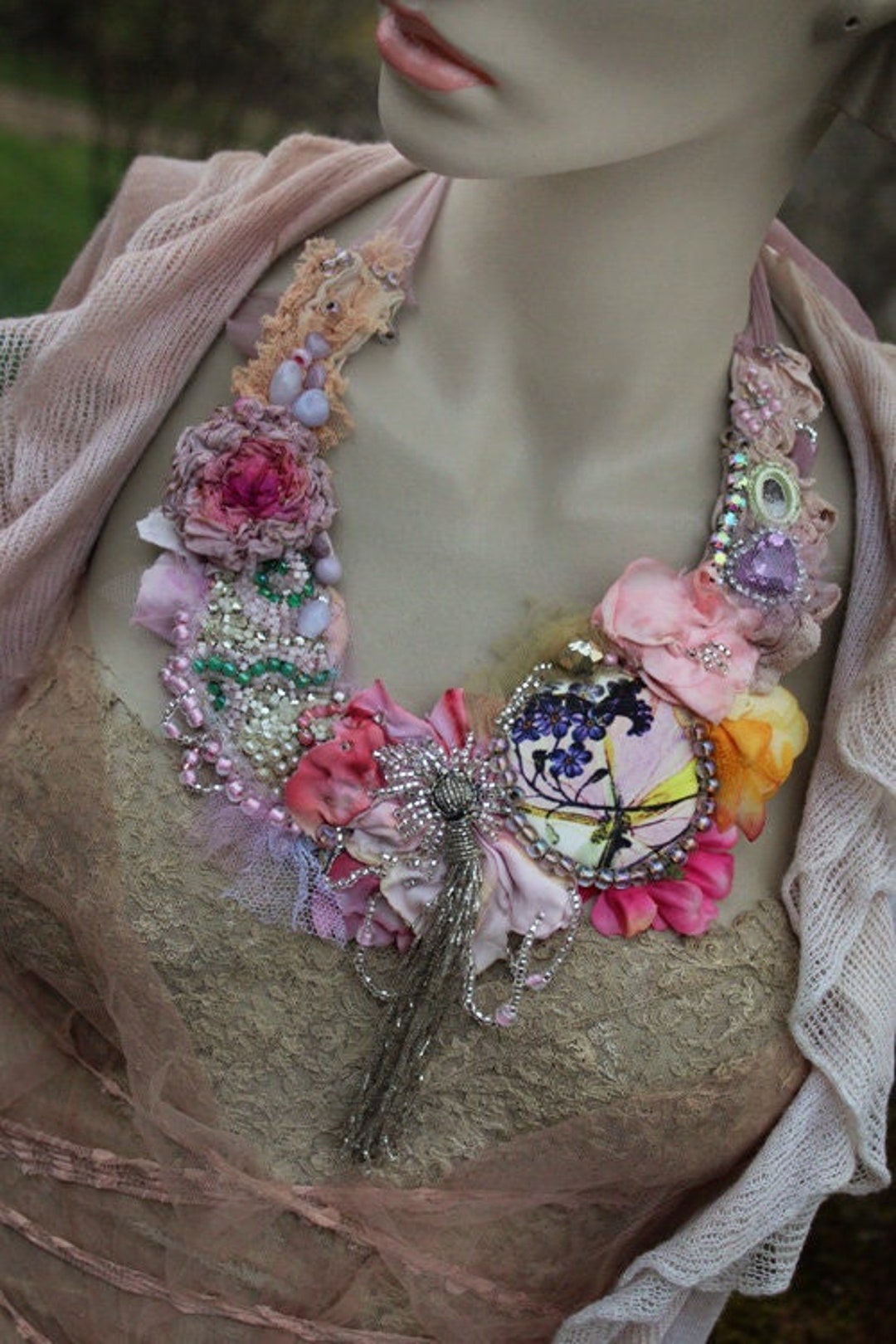 Fleursboheme Original Style Assemblage Necklace eclectic: Spring Hand ...