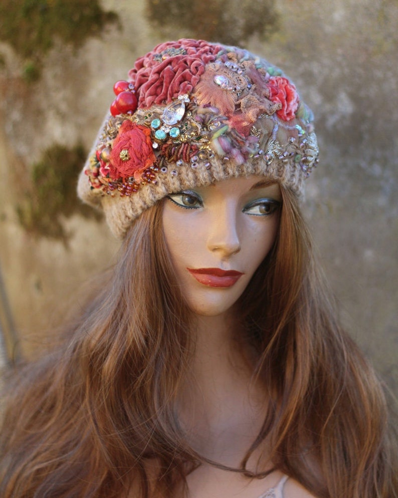 Artsy Boho Embroidered Beret fleurs Boheme Boho - Etsy