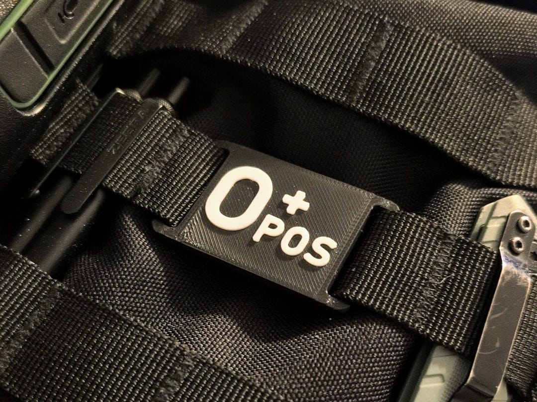 MOLLE Blood Type Clip | 3D Printed Tactical Medical ID | Military Law ...