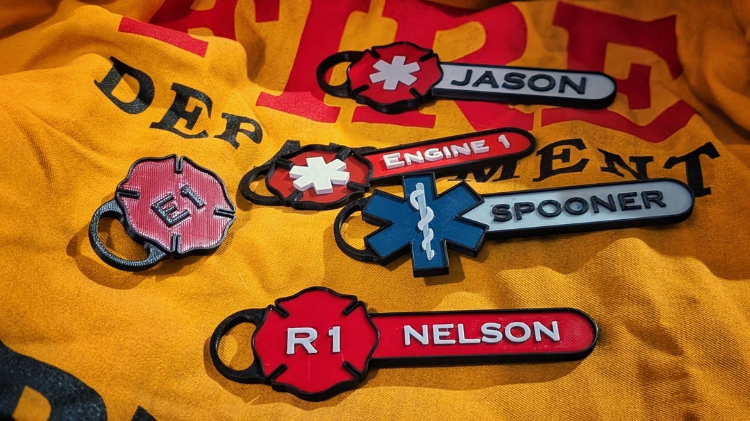 3D Printed Firefighter Accountability Tag: Custom Name Keychain - Etsy