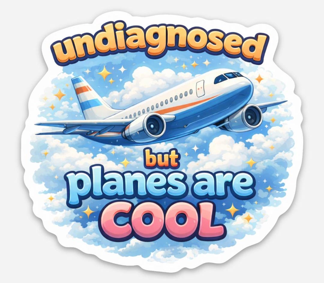 Autism Support Sticker - "undiagnosed but Planes Are Cool" - Etsy
